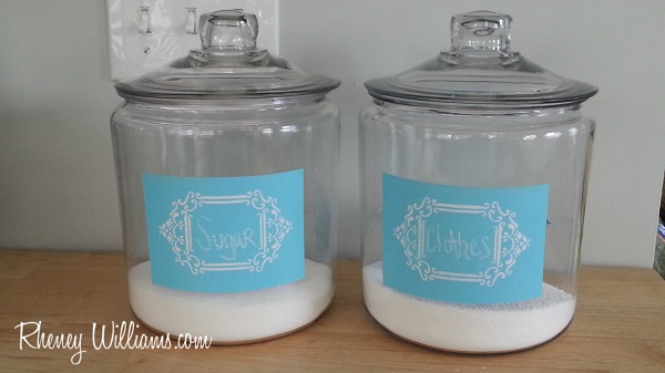 Pops of Coordinated Color with Painted Glass Containers